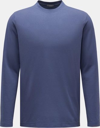 Zanone Herren - Rundhals-Longsleeve dunkelblau