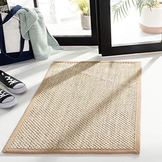 Safavieh Naturfaser Teppich für Wohnzimmer, Esszimmer, Schlafzimmer - Natural Fiber Collection, Kurzer Flor, Natürlich, 76 X 122 cm