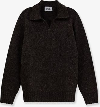 Alpha Studio Wool blend ribbed collar sweater - ALPHA-STUDIO - gender_Man