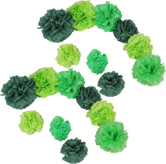 Cabilock 21 Stück Teiliges Grüne Papier-Pompoms Dekorative Seidenpapier Pompons für Abschlussfeier Geburtstag und Frühlingsparty Vielseitige Partydeko für Foto