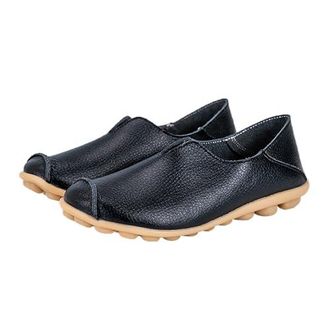 Generic Mocassins pour femme, mocassins avec semelle plate, chaussures de marche confortables, chaussures basses à enfiler, chaussures plates pieds nus, mode 