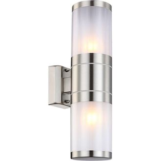 Globo Lighting Applique dext&eacute;rieur double en Inox - h. 37 cm