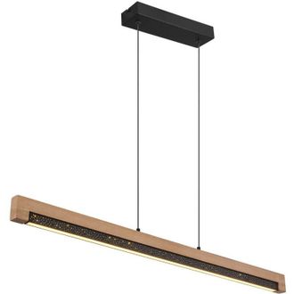 Globo Lighting Suspension design Starla noir avec bois 85cm - 67849H
