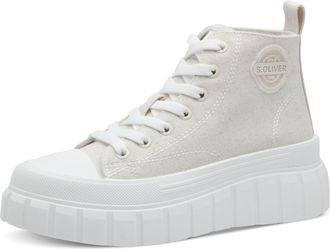 s.Oliver Damen Sneaker hoch mit Plateau Freizeit, Beige (Beige), 41 EU