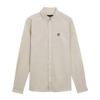 Lyle & Scott Herren Baumwoll-Leinen Button-Down Hemd (Creme)
