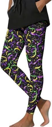 Generic Legging pour femme, coupe haute, pantalon de yoga long, leggings de loisirs graphiques exquis leggings pour hommes jogging, Violet fonc&eacute;., 3XL