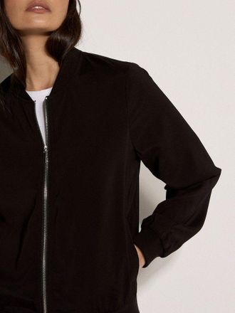 Apricot Kurzjacke Leichte gewebte Bomberjacke Einfarbig