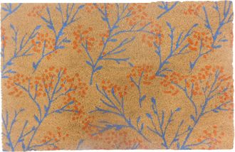 Relaxdays Fußmatte Kokos 80x50cm, Türvorleger Zweige, rutschfest, wetterfest, Fußabstreifer innen & außen, Mehrfarbig