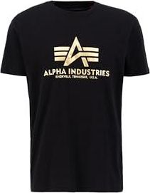 Alpha Industries Alpha Industries Basic T-Shirt Foil Print pour Hommes, Black/Yellow Gold, XXL
