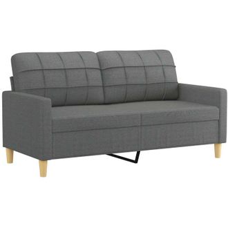 vidaXL Doppelsitzer Sofa Dunkelgrau 140 cm Stoff