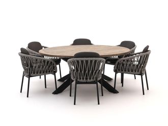 Bellagio la vita attrattiva Bellagio Cupello/ROUGH-Y &oslash; 180 cm Gartenm&ouml;bel-Set 7-teilig