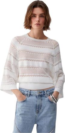 Liu Jo Femme, Pulls, Blanc, Taille: 42 FR Pull ajour&eacute;