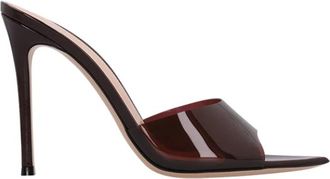 Gianvito Rossi Femme, Chaussures, Brun, Taille: 38 EU Glass Vernice Heeled Mules 55