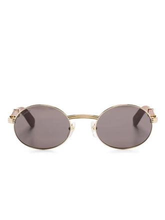 Cartier CT0464S Gold Oval-Frame Sunglasses - Gold
