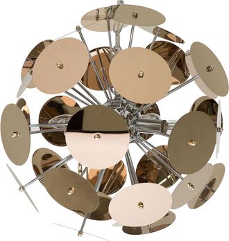Beliani Moderne H&auml;ngelampe mit kupferfarbenen Scheiben aus Edelstahl Zambezi