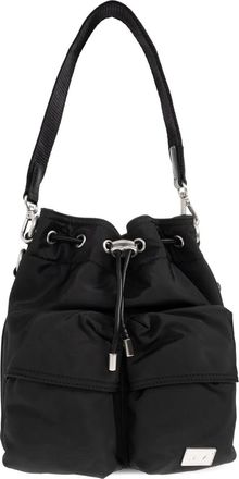 Diesel Multi-Pkts drawstring-closure bucket bag - Schwarz