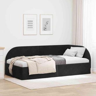 vidaXL vidaXL Cadre de lit dangle Noir 90 cm x 190 cm Velours