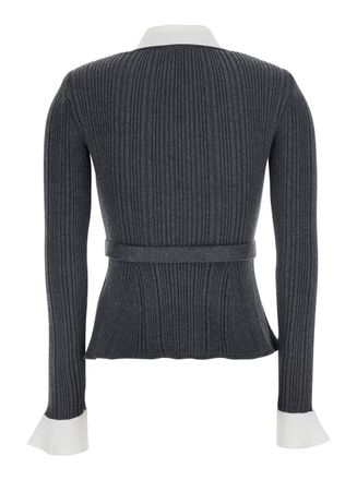 Self Portrait Womens Cardigan Grey Tops Top