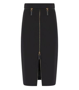 Elisabetta Franchi JUPE MIDI ZIPP&Eacute;E NOIRE ELISABETTA FRANCHI