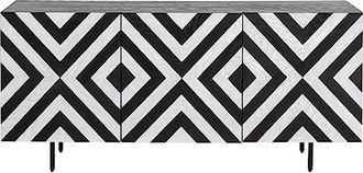 Kare Design Design Sideboard Arctic, Schwarz/Wei&szlig;, Handgearbeitet, Jedes St&uuml;ck EIN Unikat, Soft-Close T&uuml;ren, Kommode f&uuml;r Wohnzimmer, Ablage f&uuml;r Flur, Mango Massiv