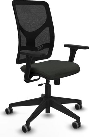 Piqueras y Crespo PC-Stuhl, schwarz, mit 3D-Armlehnen, h&ouml;henverstellbare Lendenwirbelst&uuml;tze, ausgestattet mit Syncro/Traslack und Schneideschaum, mit Rollen von 65 mm, 