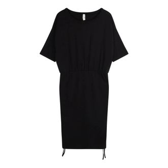 10 Days Organische Baumwollfigurbetonte Kleid mit Seitenschn&uuml;rung - - Dresses - Damen - Schwarzk - XS