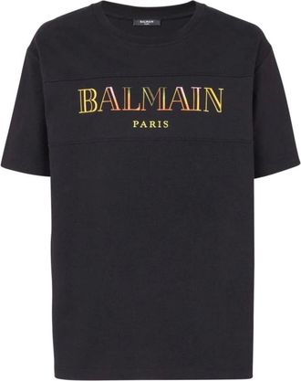 Balmain Homme, Tops, Noir, Taille: S T-Shirt Col Rond