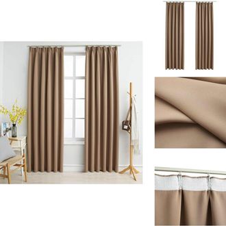 vidaXL Verdunkelungsvorh&auml;nge mit Haken 2 Stk. Taupe 140x245cm - Verdunkelungsvorh&auml;nge - Gardinen - Wohnaccessoires - Tapete - Vorhangstoffe