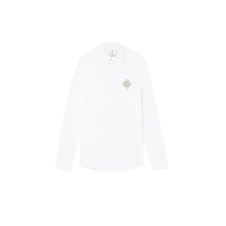 Casablanca Femme, Blouses et Chemises, Blanc, Taille: 42 FR Chemise en coton avec patch diamant et perles