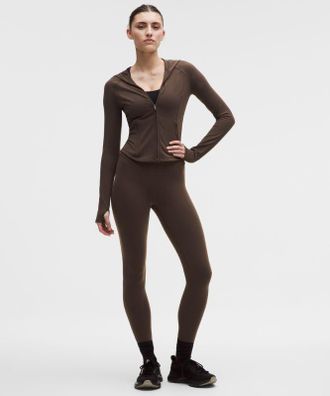 lululemon Wunder Under Leggings aus mit hohem Bund f&uuml;r Frauen - 64 cm - Gr&ouml;&szlig;e 10 in Walnut Crunch