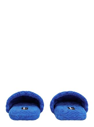 Dolce & Gabbana Unisex Slippers Blue Jacquard Flat Shoes
