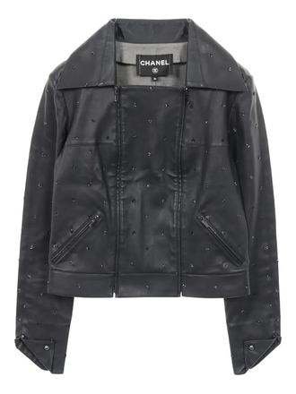 Chanel veste &agrave; broderies (1986-1988) - Noir