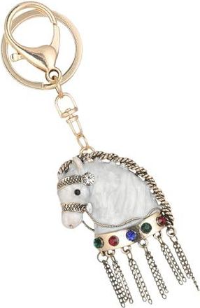 Cabilock Porte-cl&eacute;s en M&eacute;tal de Cheval Pompon et Strass Scintillants Breloque Suspendue au Cheval Accessoire L&eacute;ger Dos Main D&eacute;coration du Festival du Printemps
