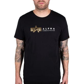 Alpha Industries Alpha Industries Herren Alpha Label T Foil Print T-Shirt, Black, L