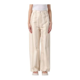Nanushka Femme, Jeans, Beige, Taille: W27 Jean Large &agrave; Rayures Beige
