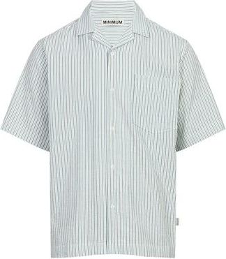 Minimum Chemise ray&eacute;e manches courtes en coton m&eacute;lang&eacute;