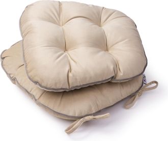 Paco Home Sitzkissen mit Befestigungsb&auml;nder 40x40 Stuhl B&uuml;rostuhl Kissen Stuhlkissen Innen Indoor versch. Farben 2er Set