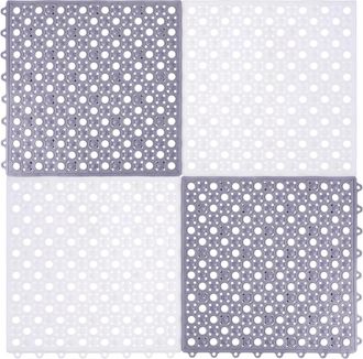 Pretyzoom 4 St&uuml;ck Duschmatten TPE Mit Saugn&auml;pfen rutschfest Duschbodenfliesen Matte Weiche Modulare Badematte F&uuml;r Dusche Und Badewanne