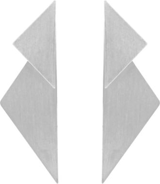 Dansk Copenhagen 2in1 Statement Dreieck Ohrring - - Accessories - Damen - Grau - ONE SIZE