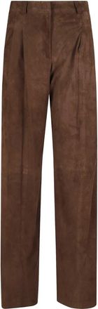 Arma Femme, Pantalons, Brun, Taille: 32 FR Dena Pantalon en Cuir dAgneau Paper