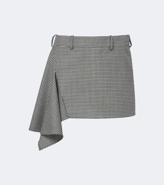 Givenchy Mini-jupe en laine et mohair &agrave; carreaux
