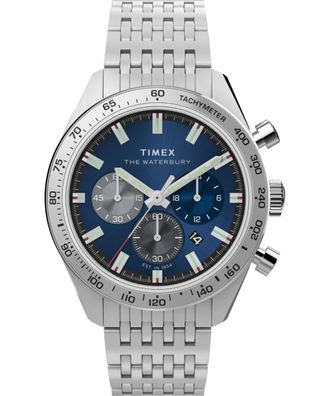 Timex Waterbury Traditionelles Herren-Silberarmbanduhr TW2Y18500