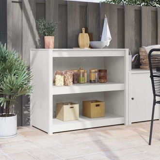vidaXL Vidaxl - Armoire de cuisine Blanc 106 x 55 x 92 cm Bois de pin massif