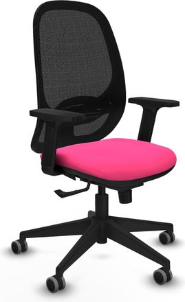 Piqueras y Crespo Palo Cilanco Schreibtischstuhl mit 2D-Armen, h&ouml;henverstellbare Lendenwirbelst&uuml;tze, ausgestattet mit 3 Positionen und Schneideschaum, Schwarz/Rosa