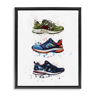 Stupell Industries Christine Simpson Art Leinwandbild, Motiv: Modern Spray Sneakers, gerahmt, 78 x 63 cm, Braun