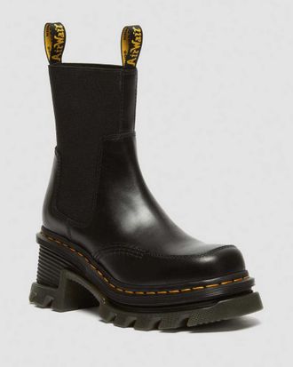 Dr. Martens Corran Chelsea Atlas Leder Stiefel Mit Absatz in Schwarz, Gr&ouml;&szlig;e: 36