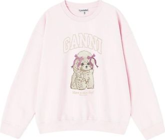 Ganni Femme, Sweatshirts et sweats &agrave; capuche, Rose, Taille: 38 FR SweaT-shirt Col Rond Puddle
