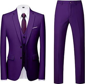 Generic Costume 3 pi&egrave;ces en tweed pour homme : costumes de mariage pour hommes 3 pi&egrave;ces simple boutonnage deux boutons costume de mariage smoking de couleur u