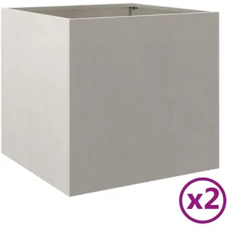 vidaXL Vidaxl - Jardini&egrave;res 2 pcs argent&eacute; 49x47x46 cm acier inoxydable 563094