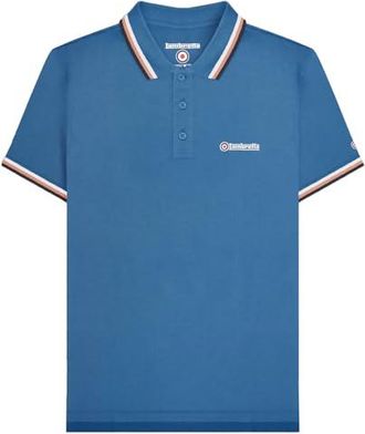 Lambretta Polo Trgt pour homme, Bleu foncé (blanc/liège/bleu marine), 3XL